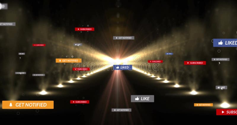 Social Media Engagement Buttons Image Over Illuminated Pathway with ...