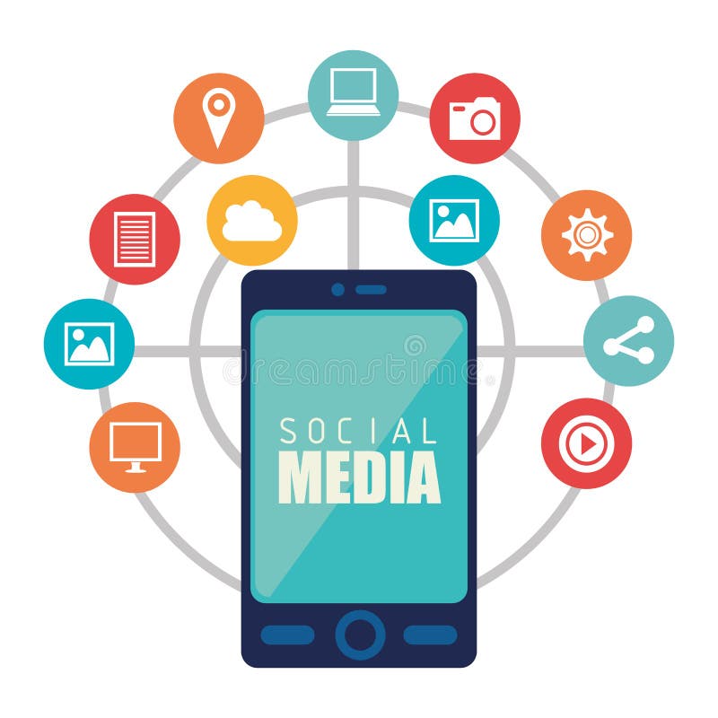 Social Media Entertainment Graphic Design Stock Vector - Illustration ...