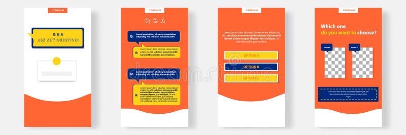 Social Media Faq, Question, Answer Stories Banner Layout Template with ...