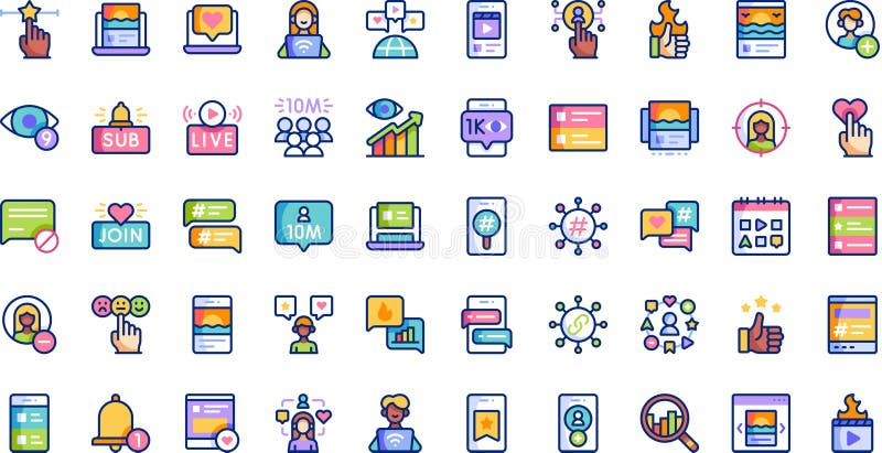 Social Media Feed Icons High-Quality Vector Icons Collection with ...