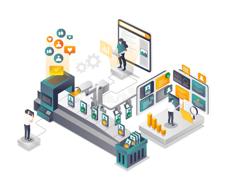 Social Media Filter Process for Business Development Stock Vector ...