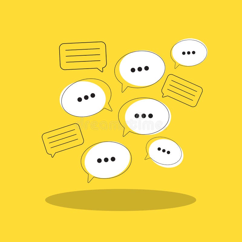 Social Media Flat Concept with Speech Bubles Messages Vector ...