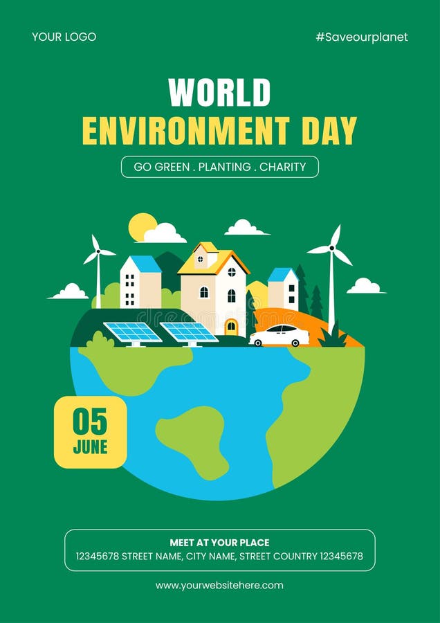 Social Media Flyer Design Celebrating World Environment Day Stock ...