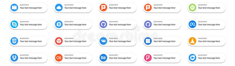 20 Social Media Follow Button and Text Place.like Dropbox. Media. Meta ...