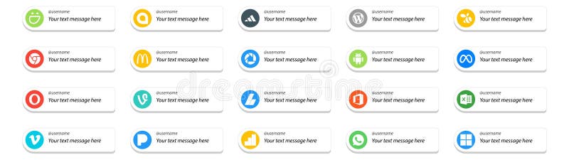 20 Social Media Follow Button and Text Place.like Excel. Ads. Picasa ...