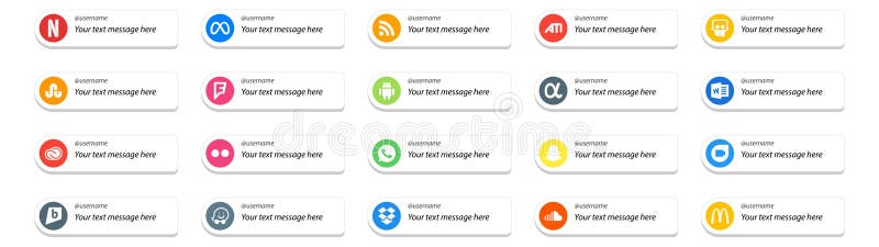20 Social Media Follow Button and Text Place.like Google Duo. Whatsapp ...