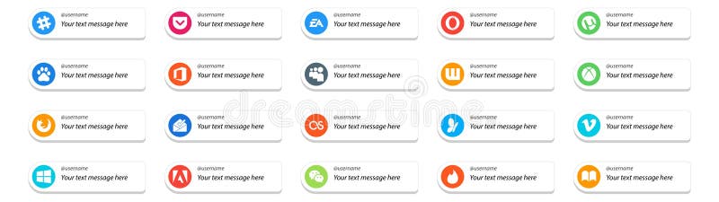 20 Social Media Follow Button and Text Place.like Msn. Inbox. Baidu ...