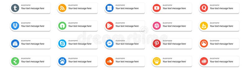 20 Social Media Follow Button and Text Place.like Pinterest. Chat. Open ...