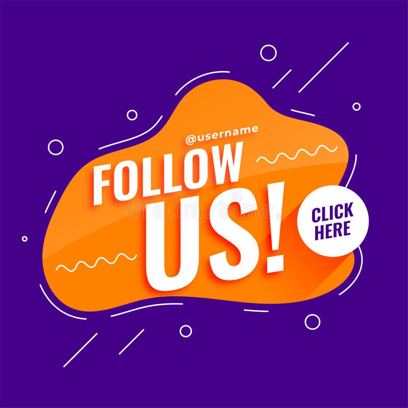 Social Media Follow Us Purple Template in Modern Style Stock Vector ...