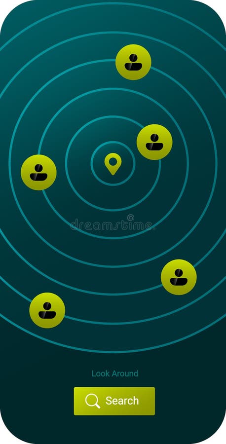 Social Media Friend Finder User Interface with Look Around Feature ...