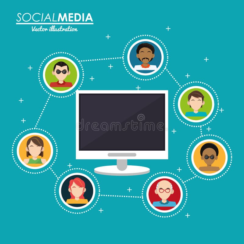 Computer and Digital Marketing Design Stock Illustration - Illustration ...