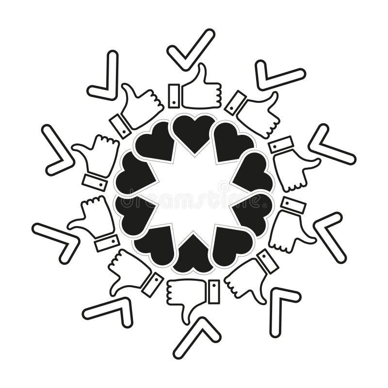 Social Media Icon. Approval Reaction Symbol. Digital Interaction ...