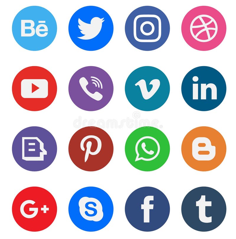 Social Media Icon Collection Buttons Editorial Stock Photo ...