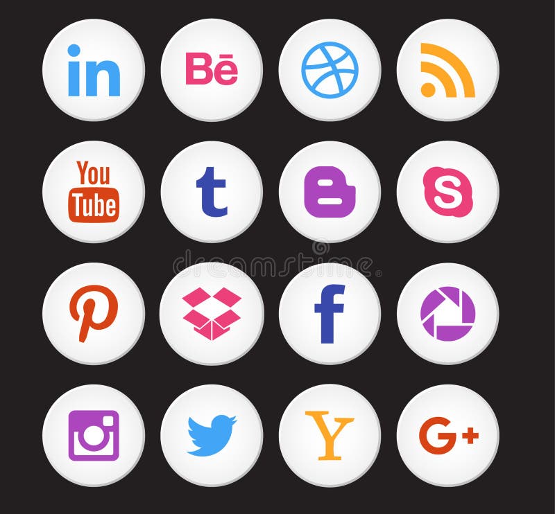 Social Media Icon Collection Editorial Photo - Illustration of icon ...