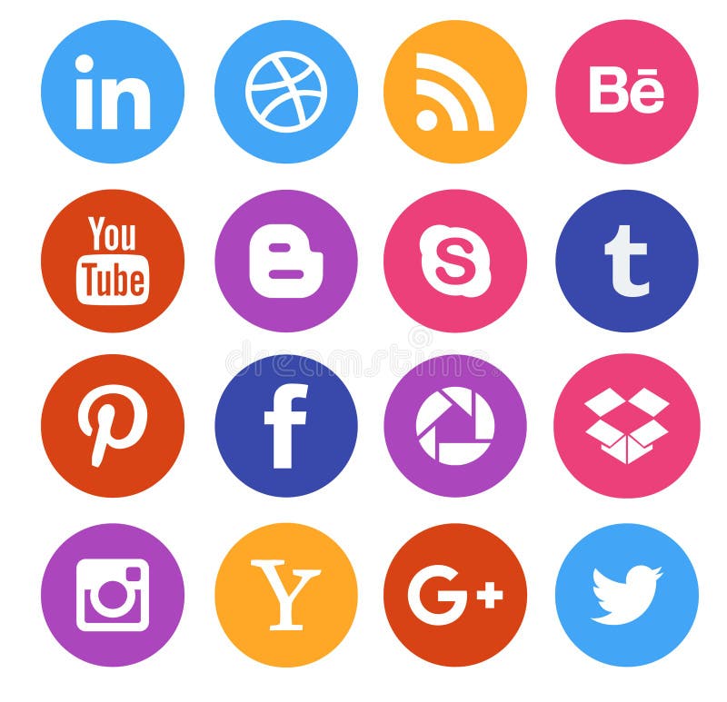 Social Media Icon Collection Editorial Photography - Illustration of ...