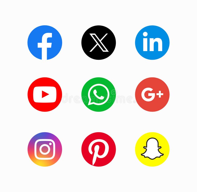 Social Media Icon Collection Editorial Photo - Illustration of facebook ...