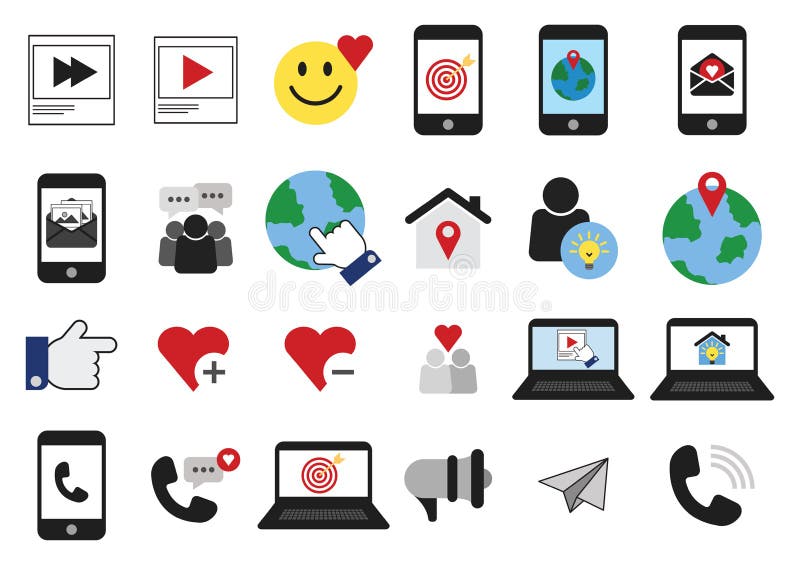 Social Media Icon Flat Icon Vector Stock Vector - Illustration of ...