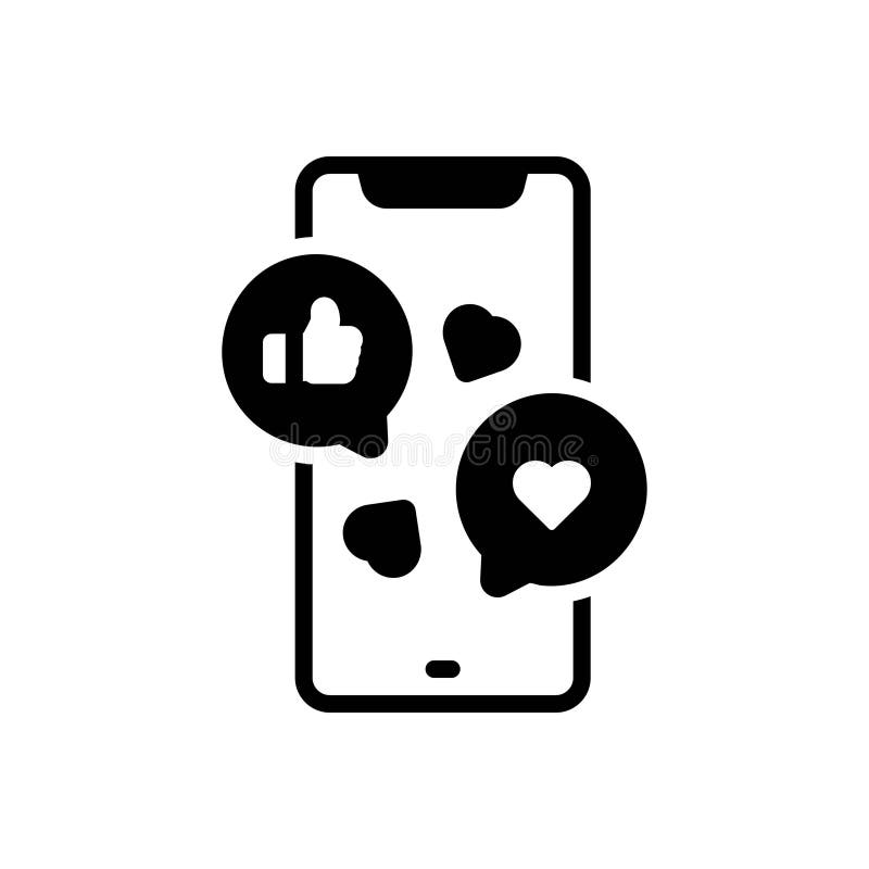 Black Solid Icon for Social Media, Follower and Comment Stock ...