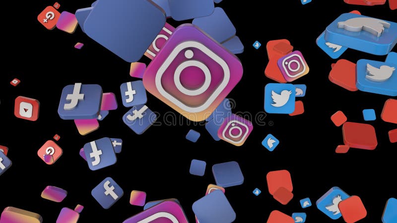 Social Media Icon Loop Fall Linked in Stock Footage - Video of ...
