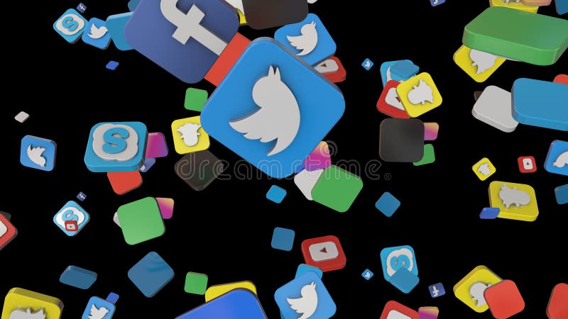 Social Media Icon Loop Fall Linked in Stock Footage - Video of ...