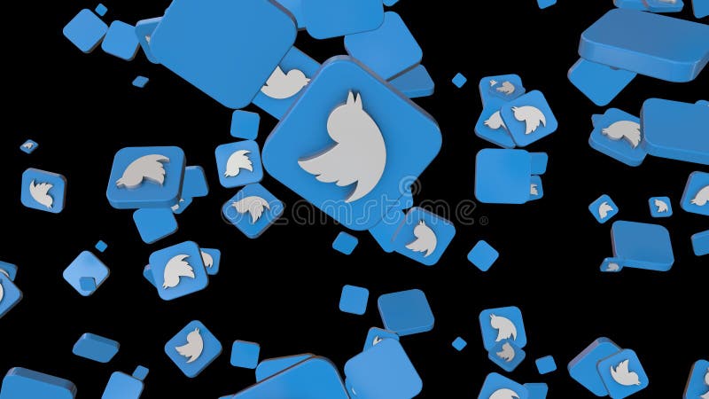Social Media Icon Loop Fall Twitter Stock Video - Video of infinite ...