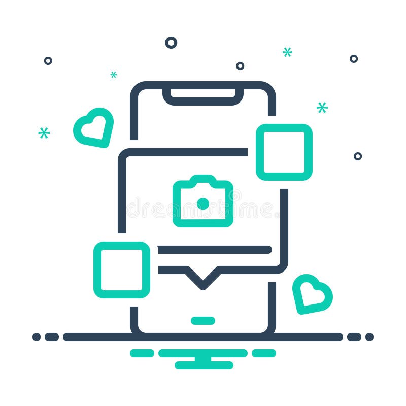 Mix Icon for Social Media, Mobile and Phone Stock Vector - Illustration ...