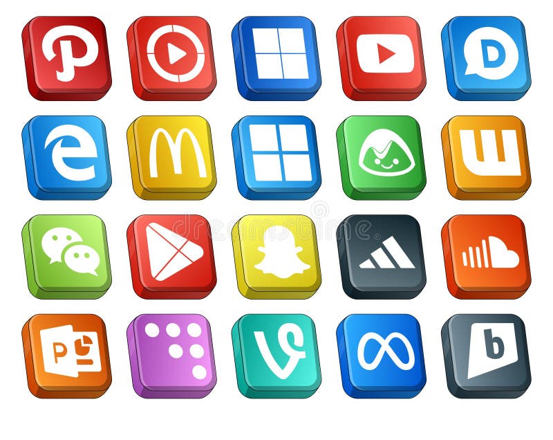 20 Social Media Icon Pack Including Adidas. Apps. Mcdonalds. Google ...
