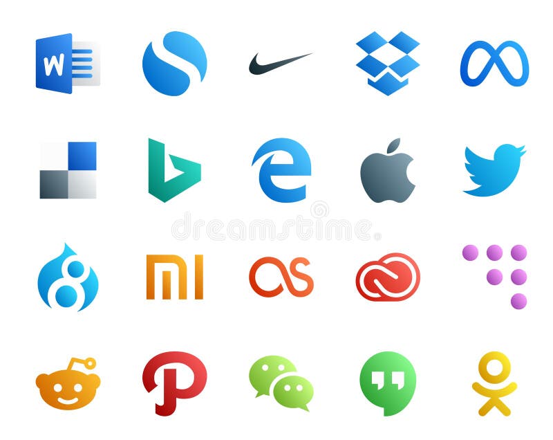 20 Social Media Icon Pack Including Adobe. Creative Cloud. Edge. Lastfm ...