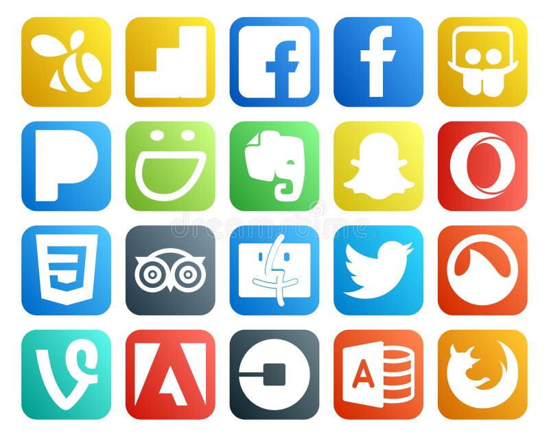 20 Social Media Icon Pack Including Adobe. Grooveshark. Opera. Tweet ...