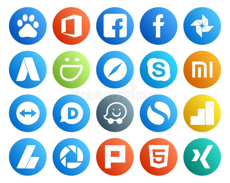 20 Social Media Icon Pack Including Ads. Google Analytics. Skype ...