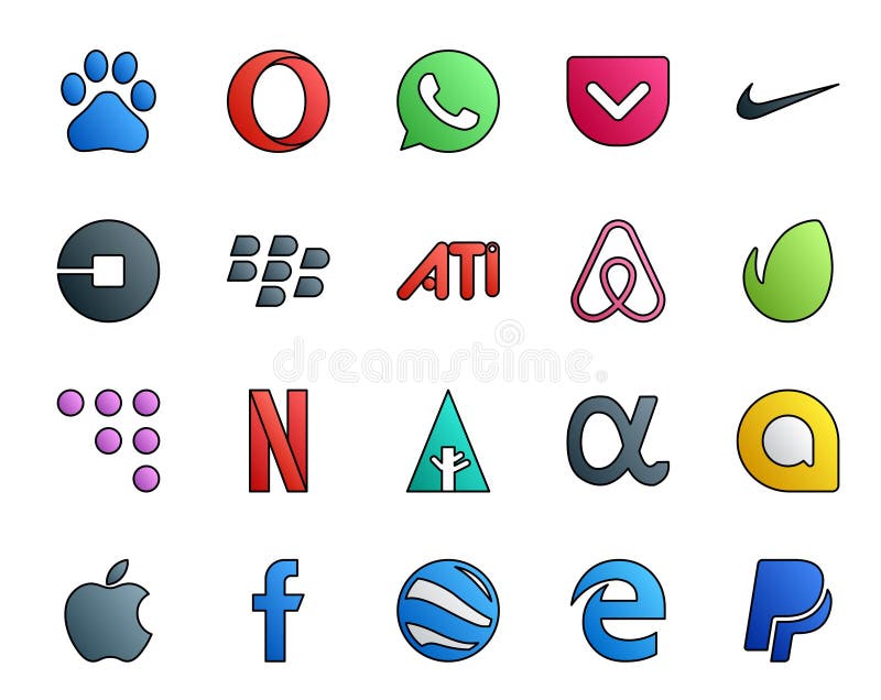 20 Social Media Icon Pack Including Apple. App Net. Blackberry. Forrst ...