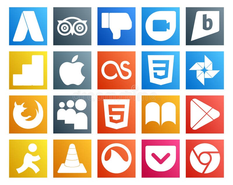 20 Social Media Icon Pack Including Apps. Ibooks. Lastfm. Html ...