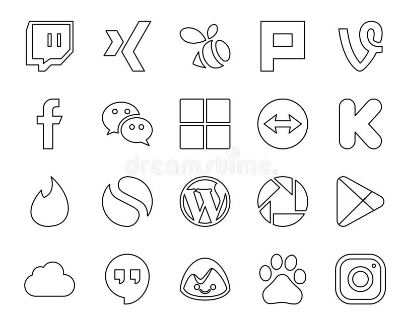20 Social Media Icon Pack Including Apps. Picasa. Microsoft. Cms Stock ...