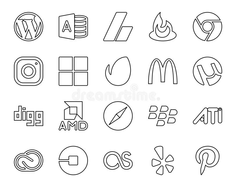 20 Social Media Icon Pack Including Ati. Browser. Microsoft. Safari ...