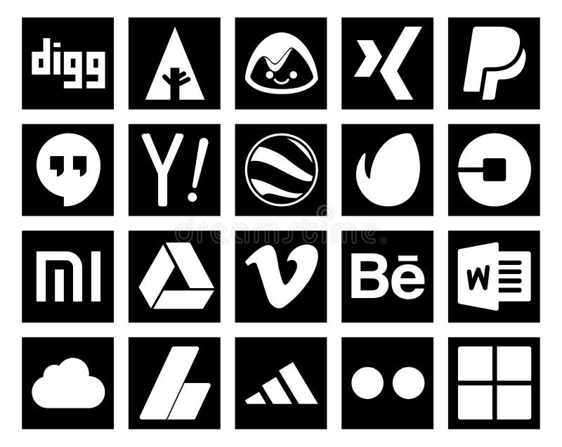 20 Social Media Icon Pack Including Behance. Vimeo. Google Earth ...