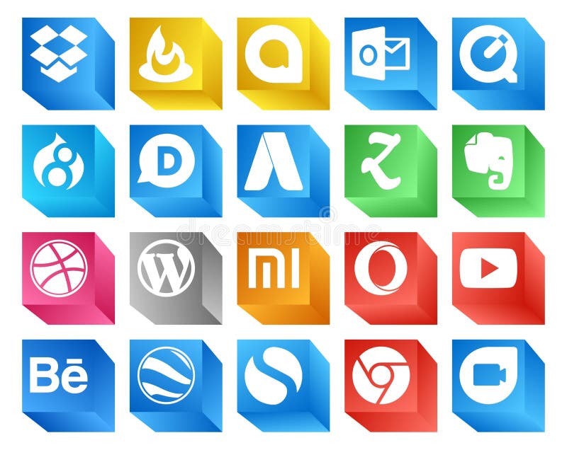 20 Social Media Icon Pack Including Behance. Youtube. Zootool. Opera ...