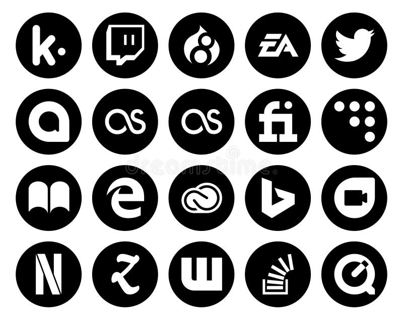 20 Social Media Icon Pack Including Bing. Cc. Google Allo. Creative ...