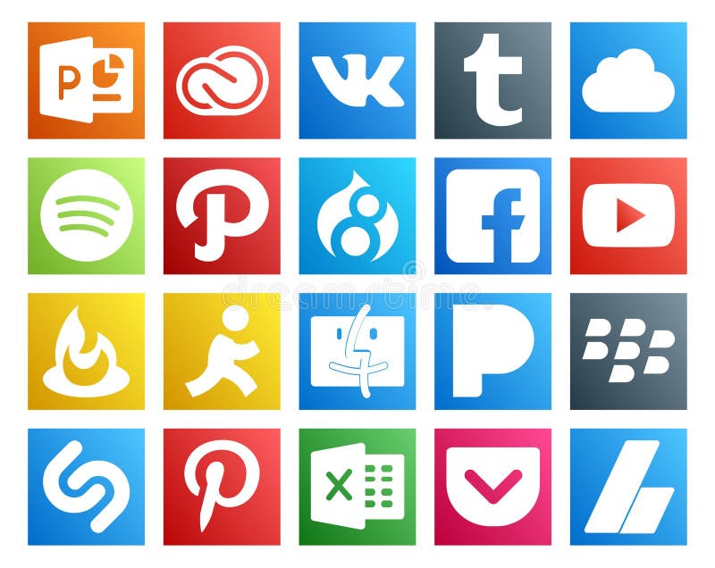 20 Social Media Icon Pack Including Blackberry. Finder. Path. Aim ...