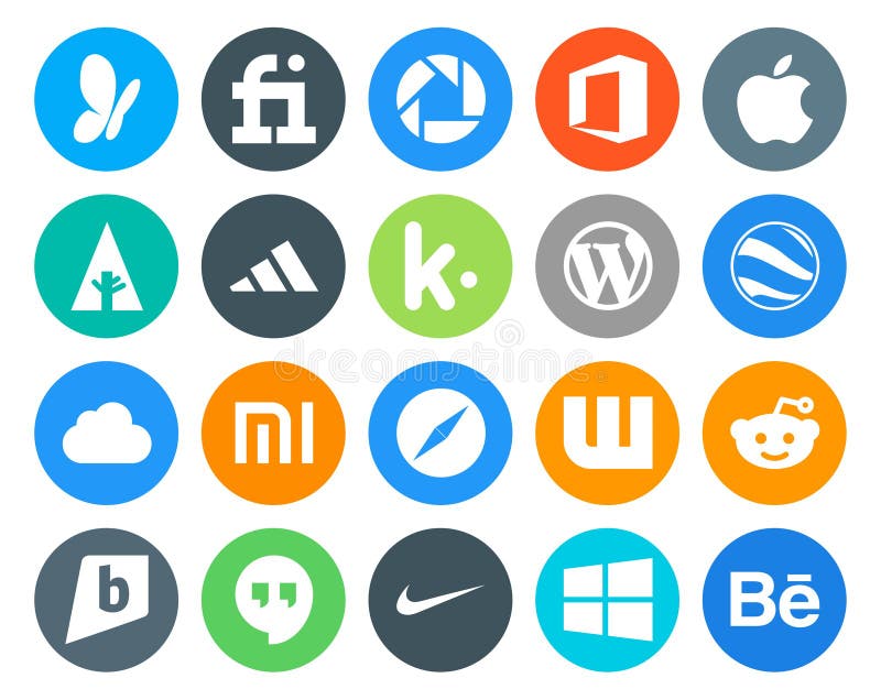 20 Social Media Icon Pack Including Brightkite. Wattpad. Wordpress ...
