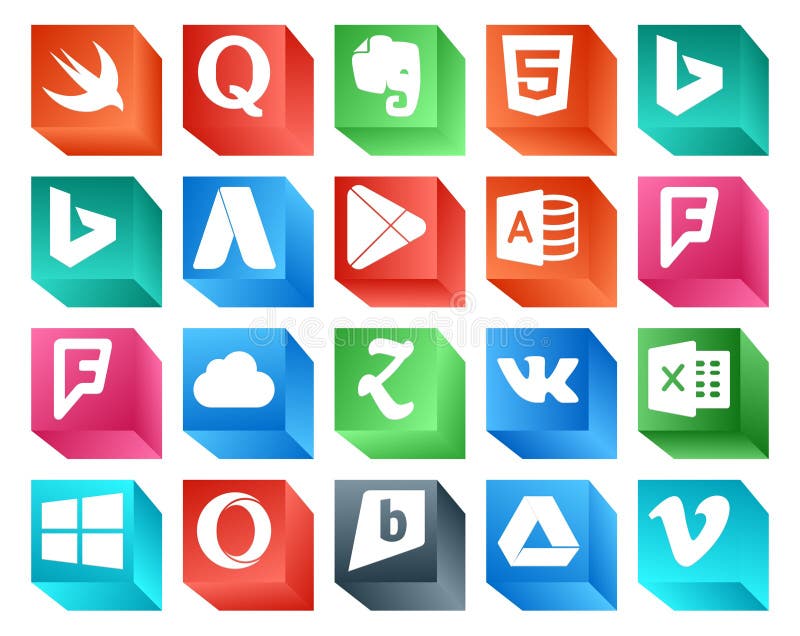 20 Social Media Icon Pack Including Brightkite. Windows. Apps. Excel ...