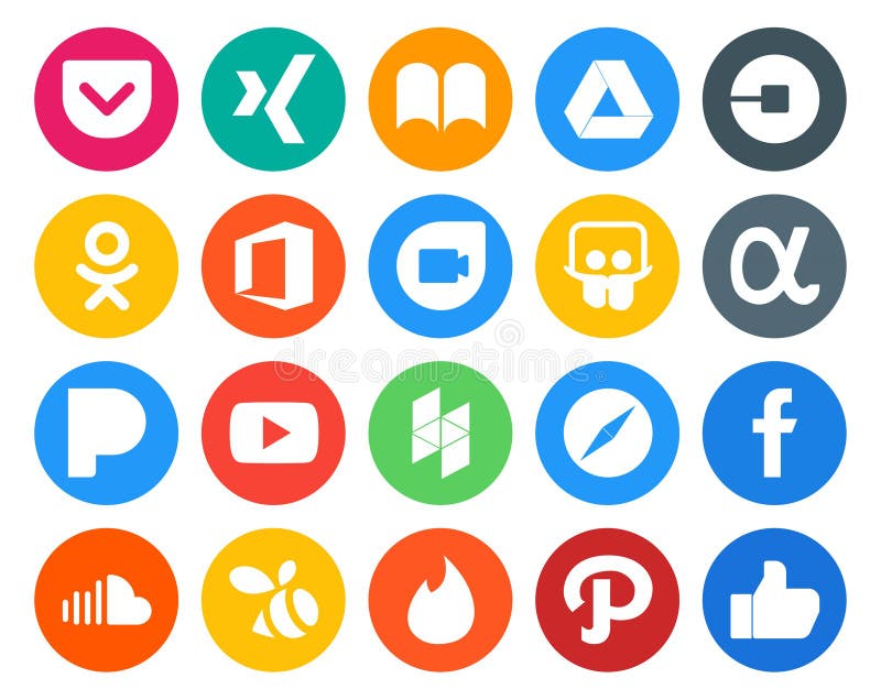 20 Social Media Icon Pack Including Browser. Houzz. Office. Video ...