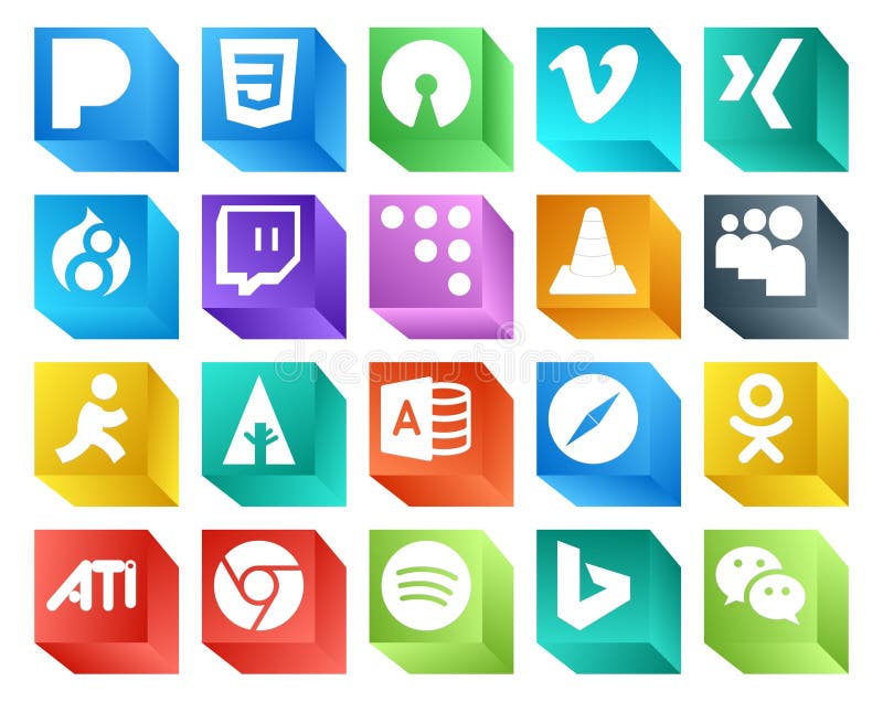20 Social Media Icon Pack Including Browser. Microsoft Access ...