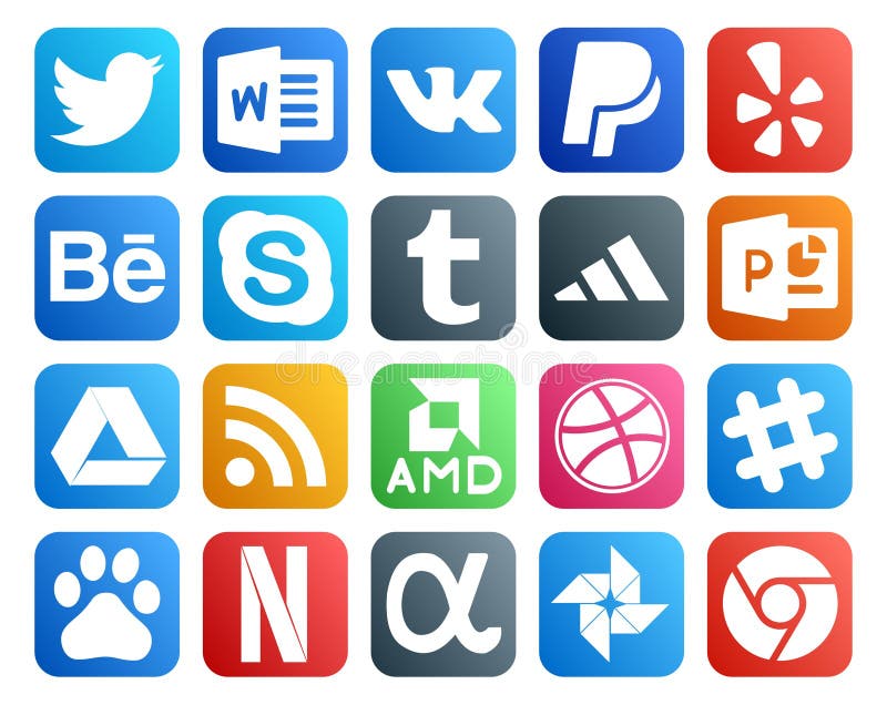 20 Social Media Icon Pack Including Chat. Dribbble. Chat. Amd Editorial ...