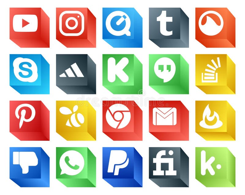 20 Social Media Icon Pack Including Chrome. Pinterest. Adidas. Overflow ...