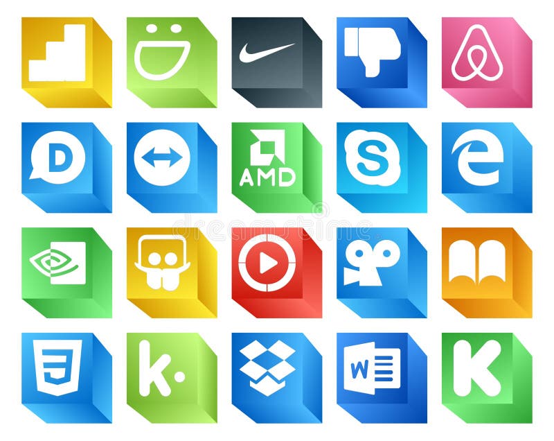 20 Social Media Icon Pack Including Css. Viddler. Skype. Video ...