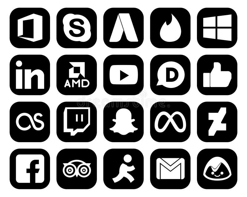 20 Social Media Icon Pack Including Deviantart. Meta. Youtube. Snapchat ...