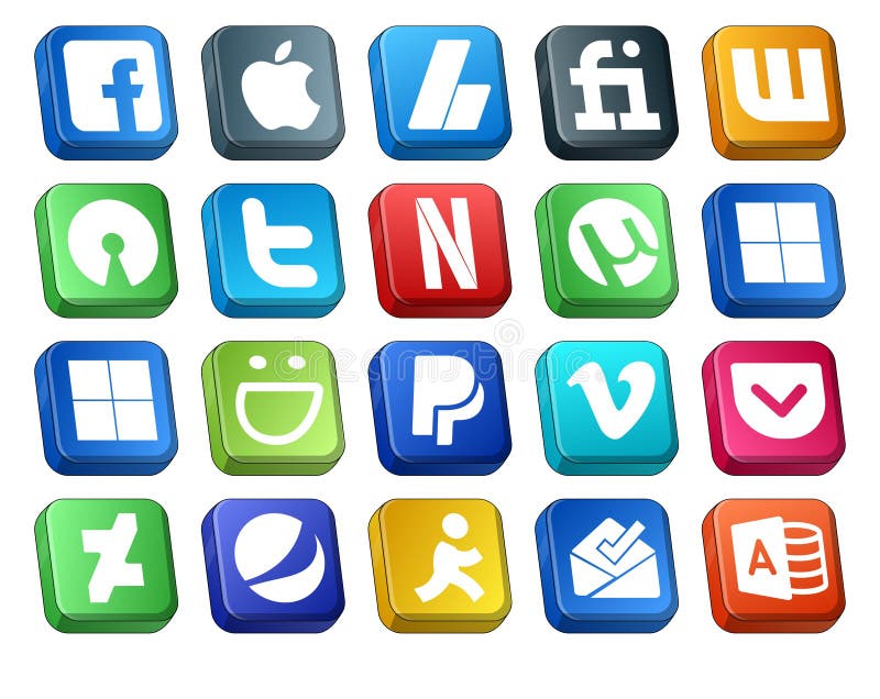 20 Social Media Icon Pack Including Deviantart. Video. Tweet. Vimeo ...