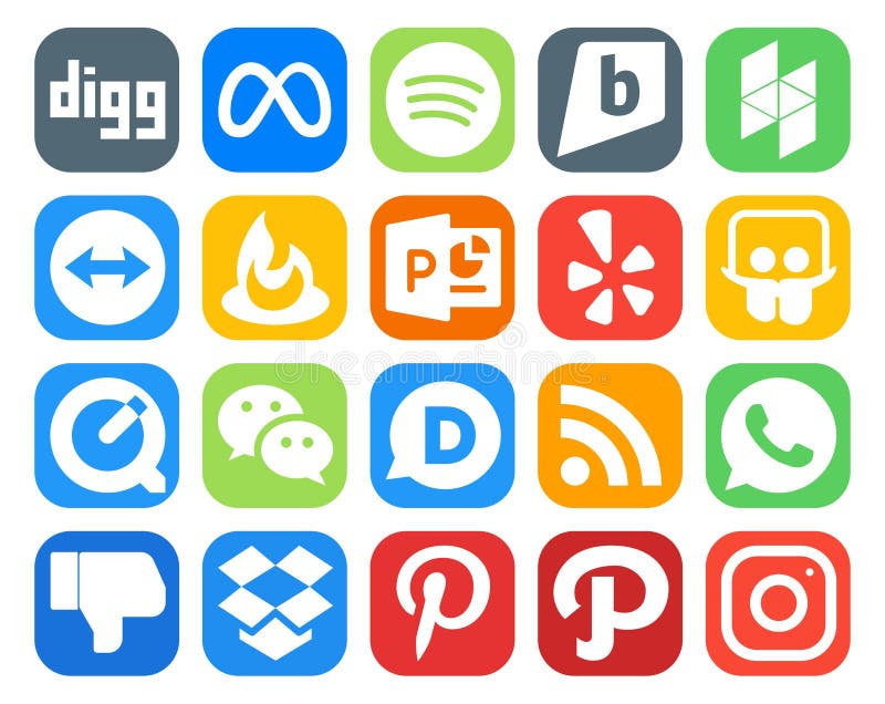 20 Social Media Icon Pack Including Dislike. Rss. Powerpoint. Disqus ...