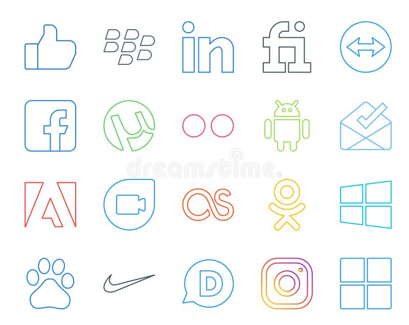 20 Social Media Icon Pack Including Disqus. Baidu. Android. Windows ...