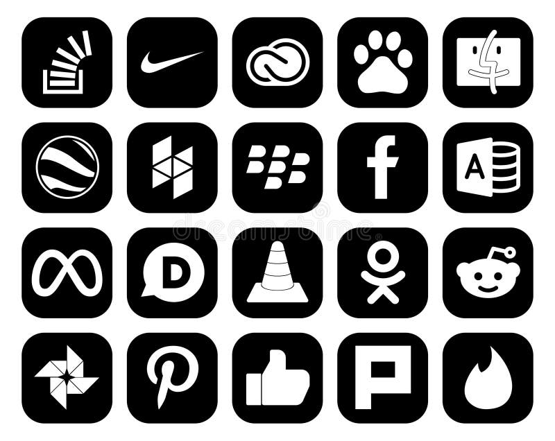 20 Social Media Icon Pack Including Disqus. Meta. Baidu. Microsoft ...